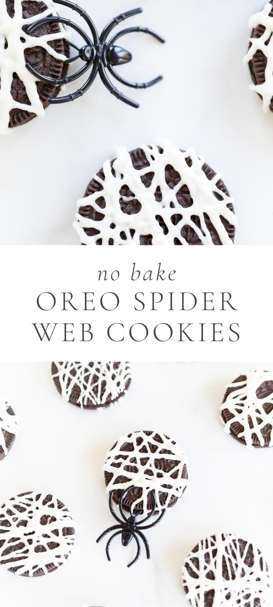 No Bake Oreo Spider Web Cookies | Easy Cookie Recipes