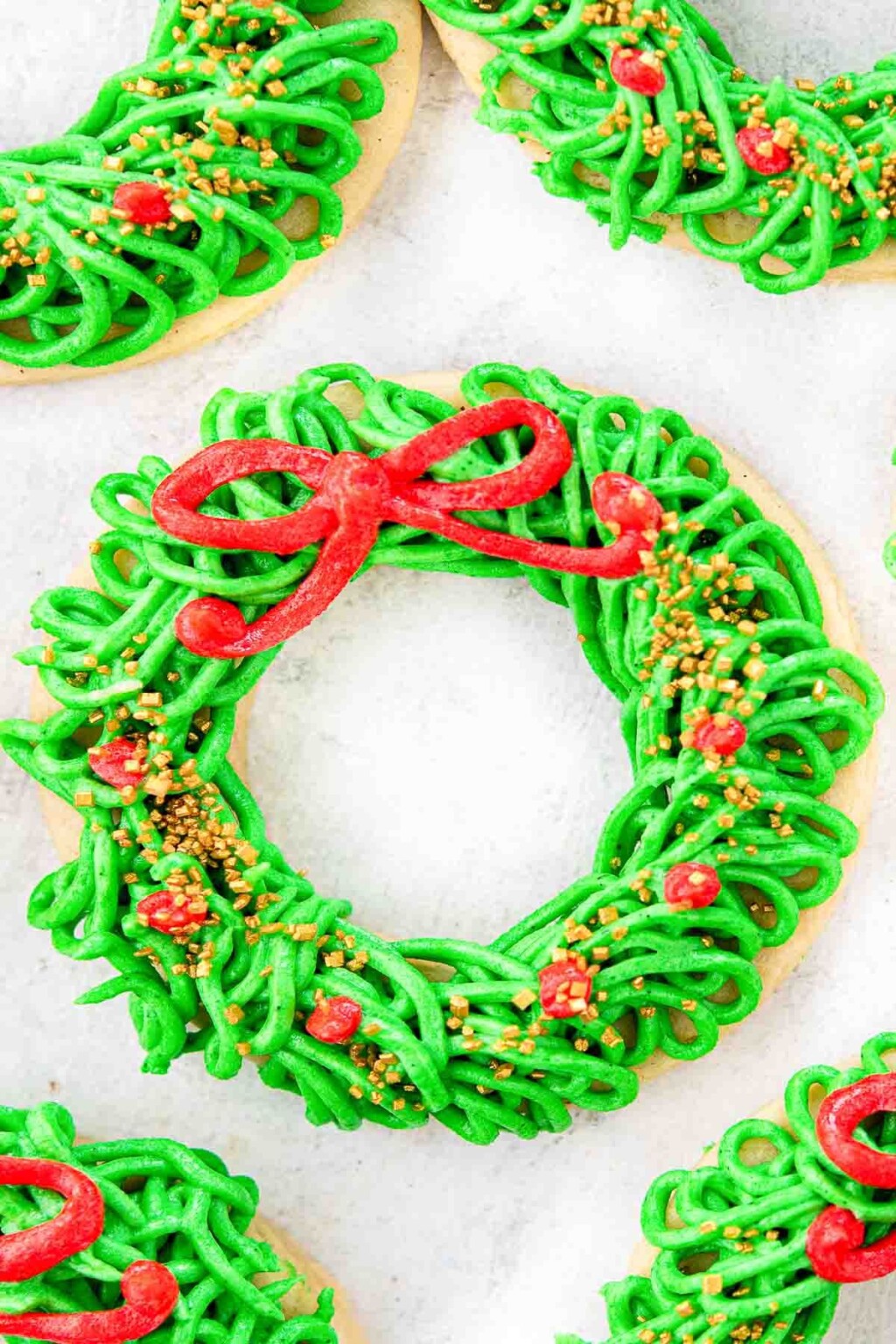 Christmas Wreath Sugar Cookies | Easy Cookie Recipes