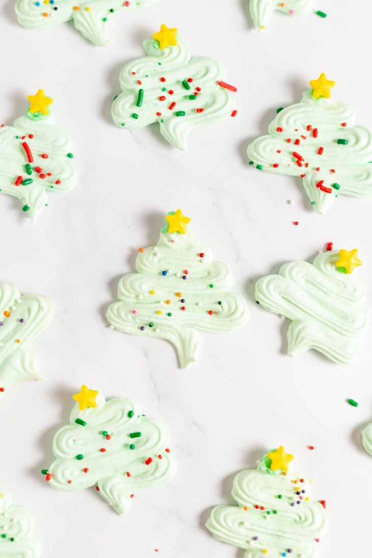 Christmas Tree Meringue Cookies | Easy Cookie Recipes