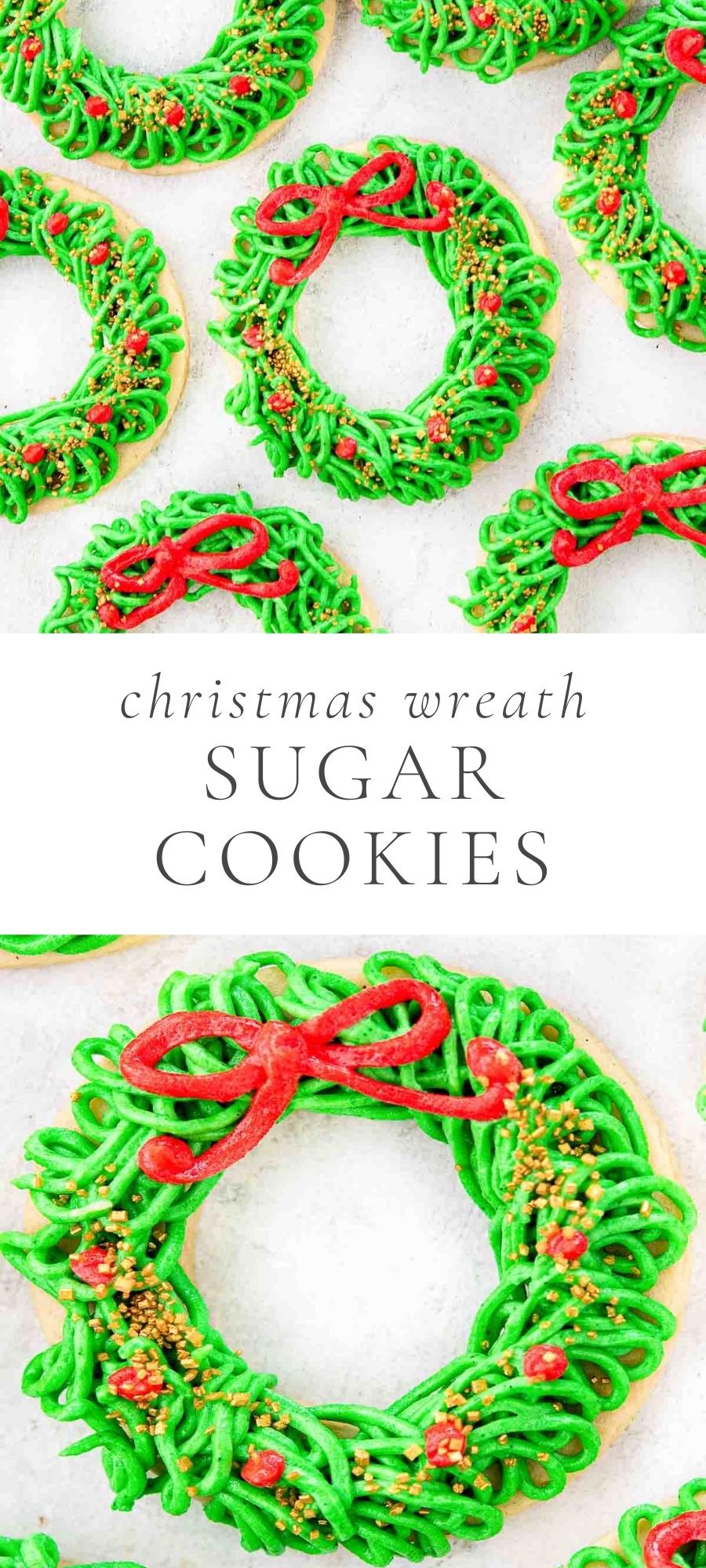 Christmas Wreath Sugar Cookies | Easy Cookie Recipes